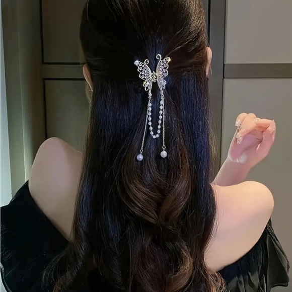 Accessories | Fancy Golden Filigree Butterfly Hair Clip | Poshmark